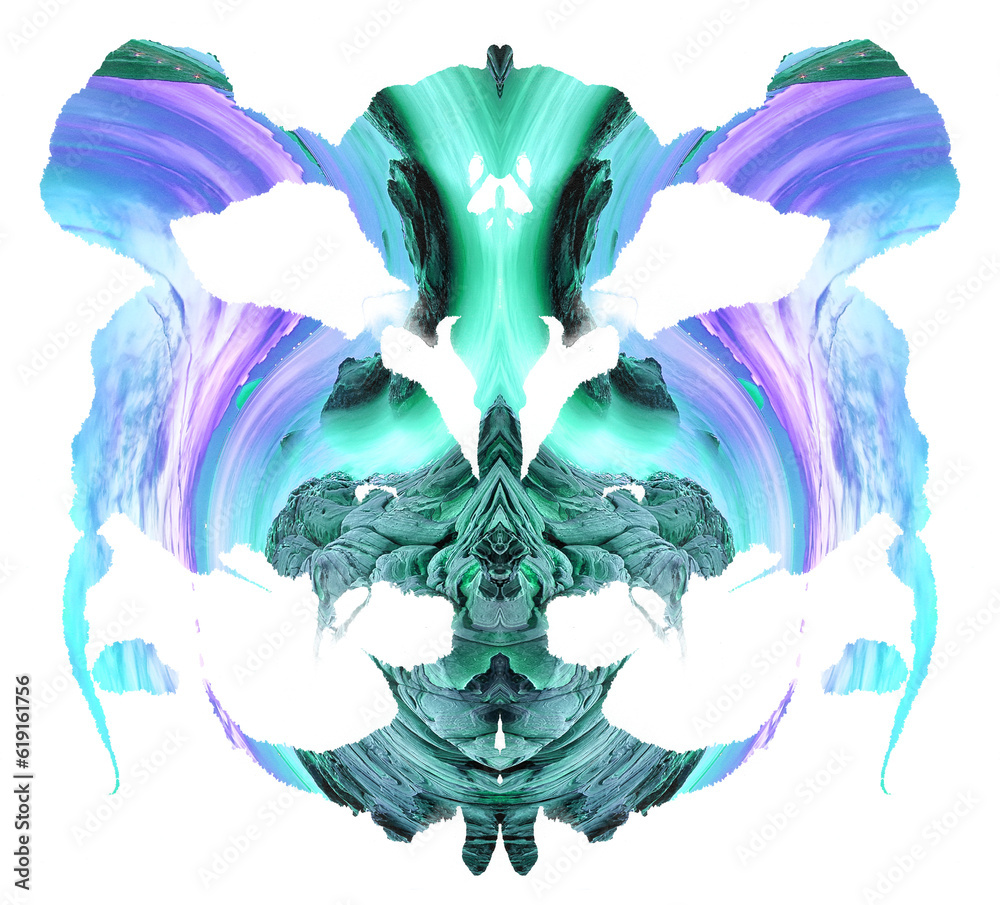 Colorful Rorschach Inkblot Test Illustration Isolated on Transparent ...