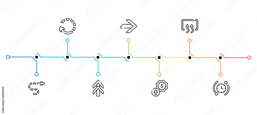 set of user interface outline icons with infographic template. thin line icons included rear ...
