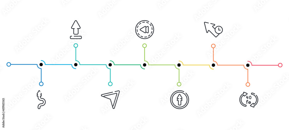 set of user interface outline icons with infographic template. thin line icons included wait ...