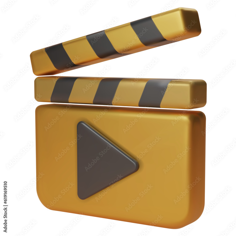 Gold Clapper board icon. Media player icons. Video player icons. Film ...