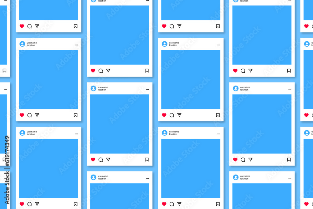 instagram post mockup vector. social media instagram carousel post ...