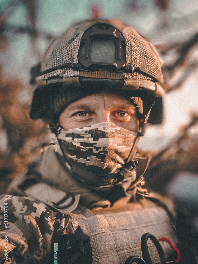 Powerful portrait of a 37-year-old Ukrainian military soldier in full ...