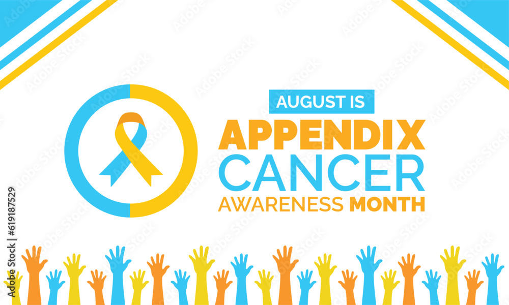 August is Appendix Cancer Awareness Month background template. Holiday ...