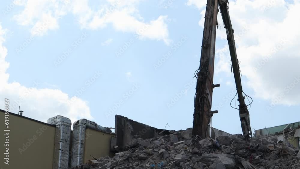 Demolition of a high-rise building. The collapse of a residential ...