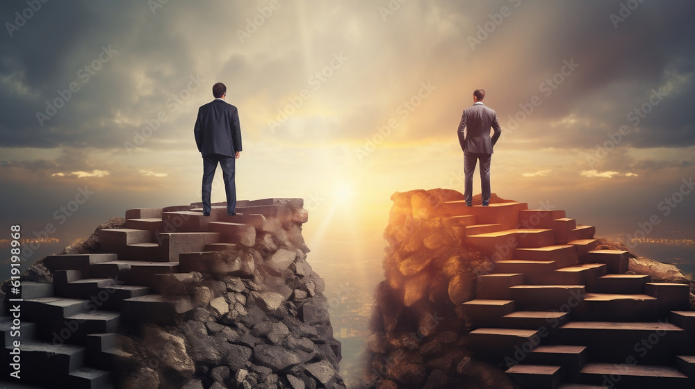 old way vs new way, improvement and change management business concept ...