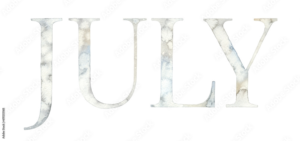 Watercolor hand drawn lettering isolated. Gentle texture. Handwritten ...