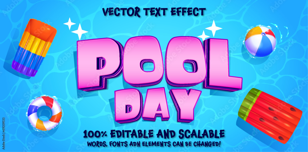 Summer party vector poster design. Summer party text in swimming pool ...