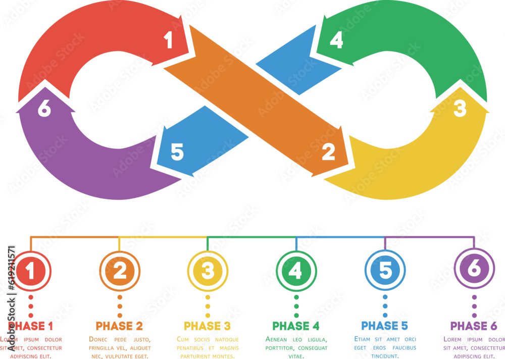 Infinity continuous business infographic. Time management and working ...