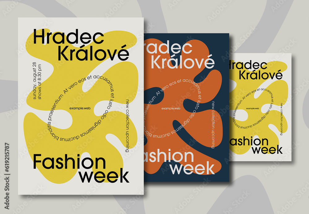 Event Minimalistic Poster Layout with Abstract Shape Modern Design ...