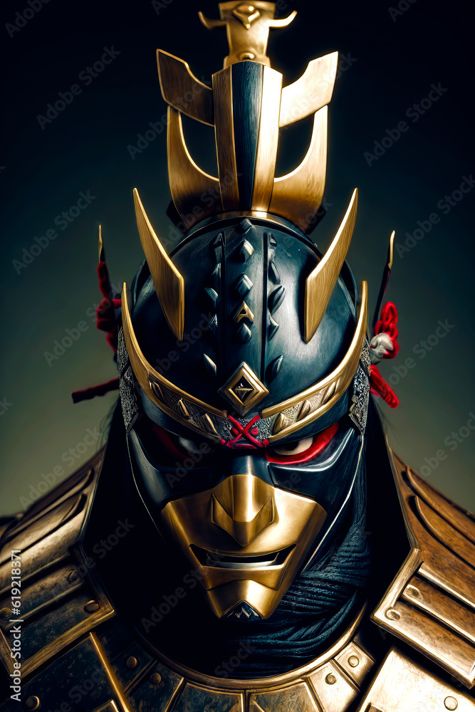 Japanese samurai in military armor, in traditional samurai clothing ...