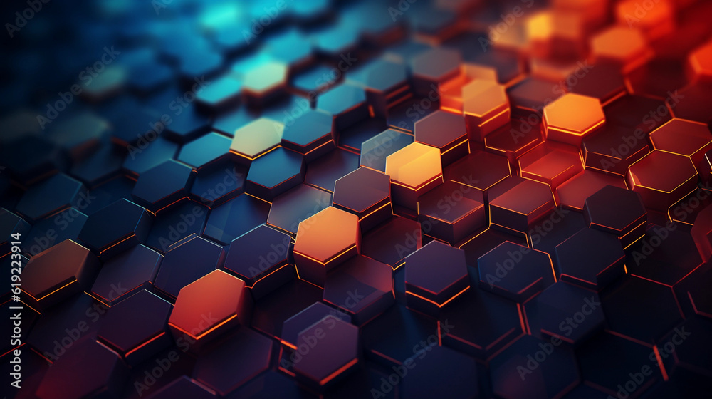Digital hexagon abstract background Stock Illustration | Adobe Stock