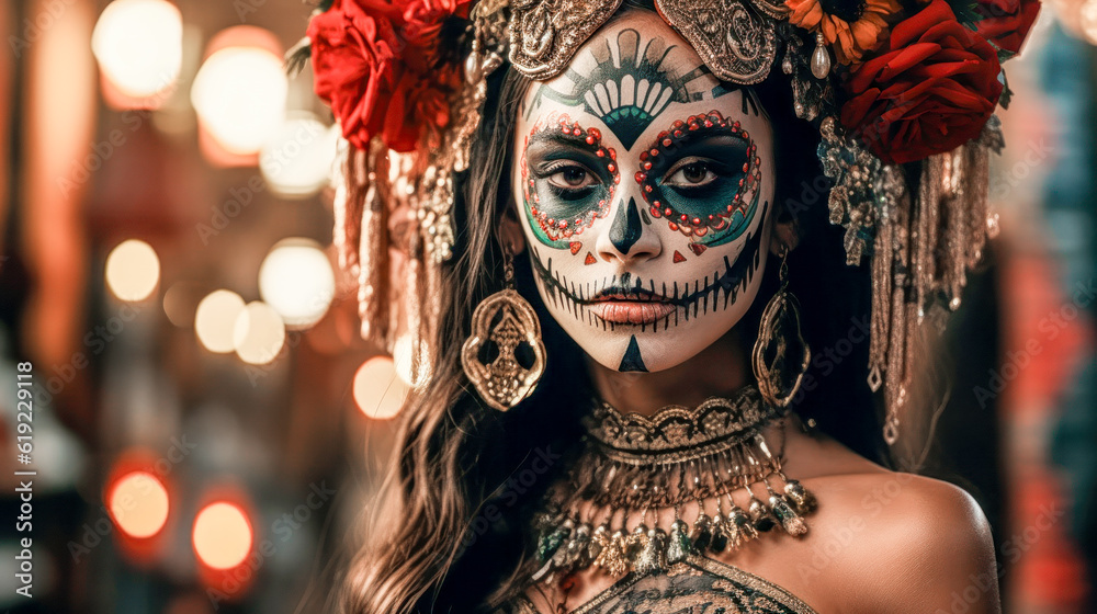 Female Portrait of Dia de los Muerte La Catrina Mexiko Digital Art ...