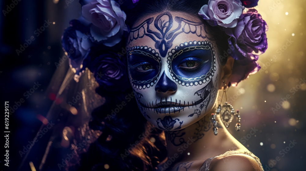 Female Portrait of Dia de los Muerte La Catrina Mexiko Digital Art ...