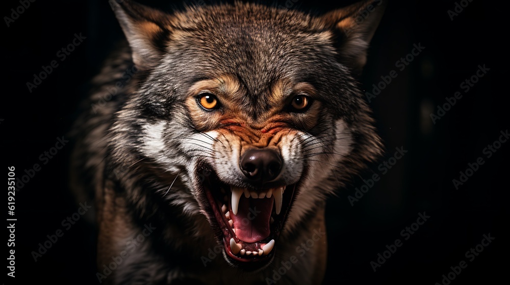 Red Wolf Growling