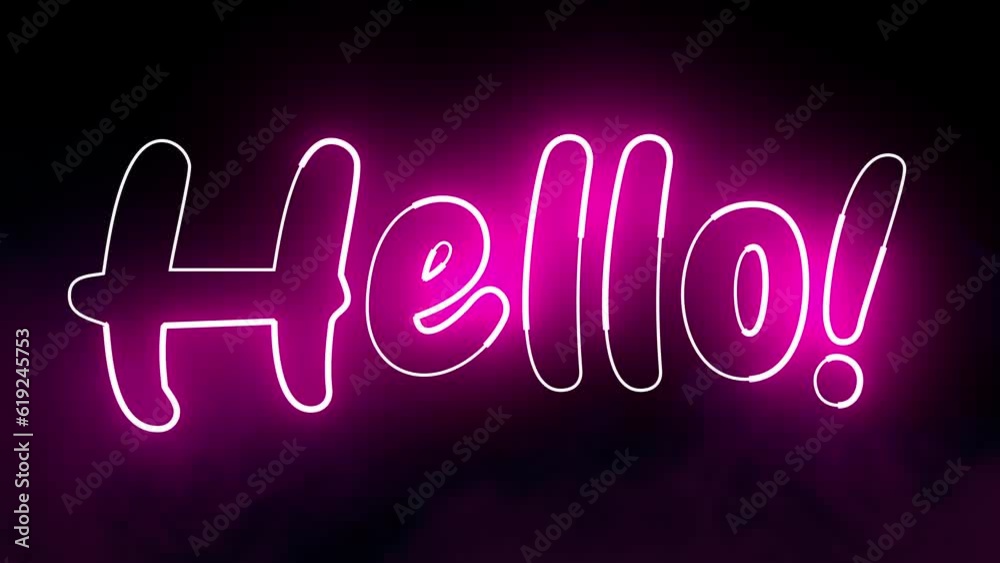 Vidéo Stock 4K Ultra Hd Video. Hello text electric red lighting text ...