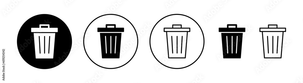 Trash icon set for web and mobile app. trash can icon. delete sign and ...
