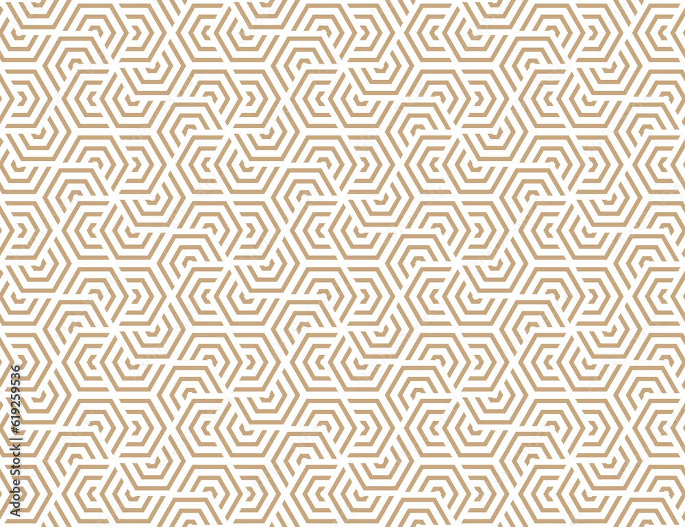Luxury geometric seamless pattern with gold hexagon shape and line, png ...