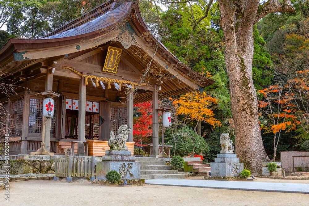 Fukuoka, Japan - Nov 30 2022: Homangu Kamado shrine located at Mt ...