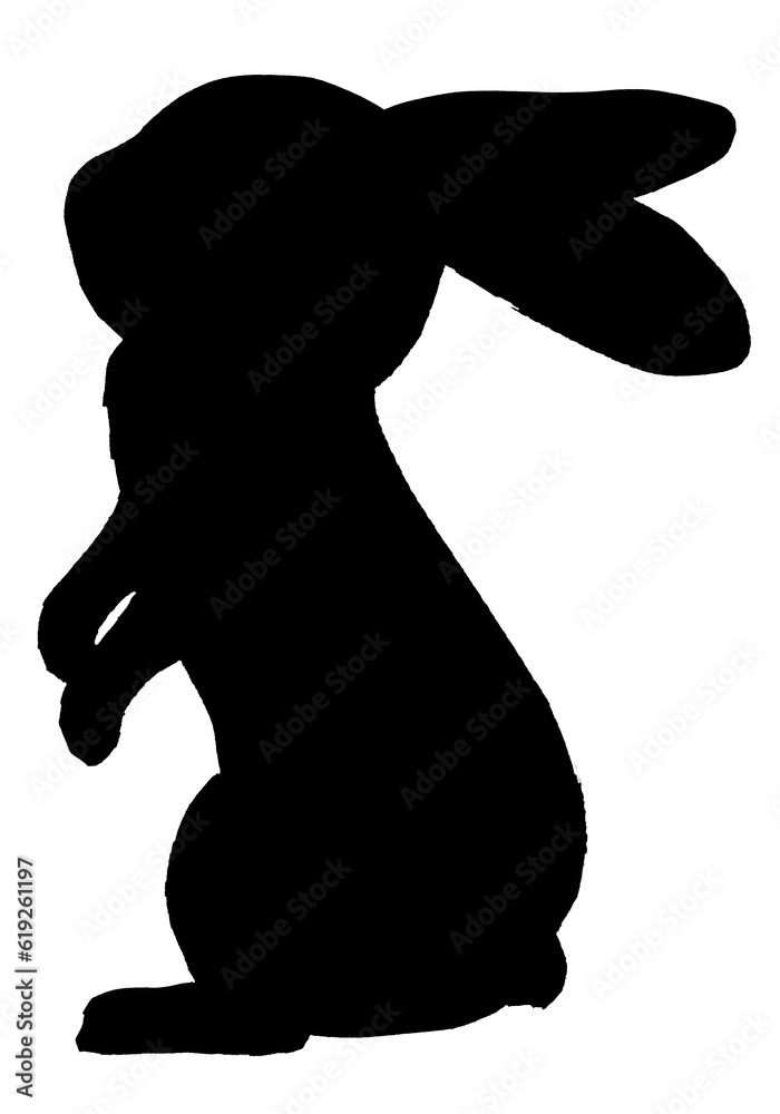 Silhouette Rabbit standing clipart PNG Stock Illustration | Adobe Stock