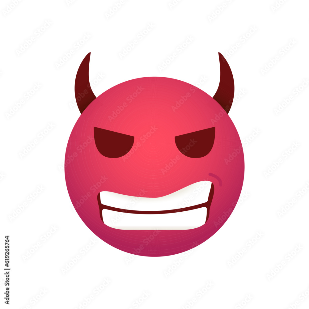 Devil emoticon. Diabolical smiley emoji vector icon Stock Vector ...