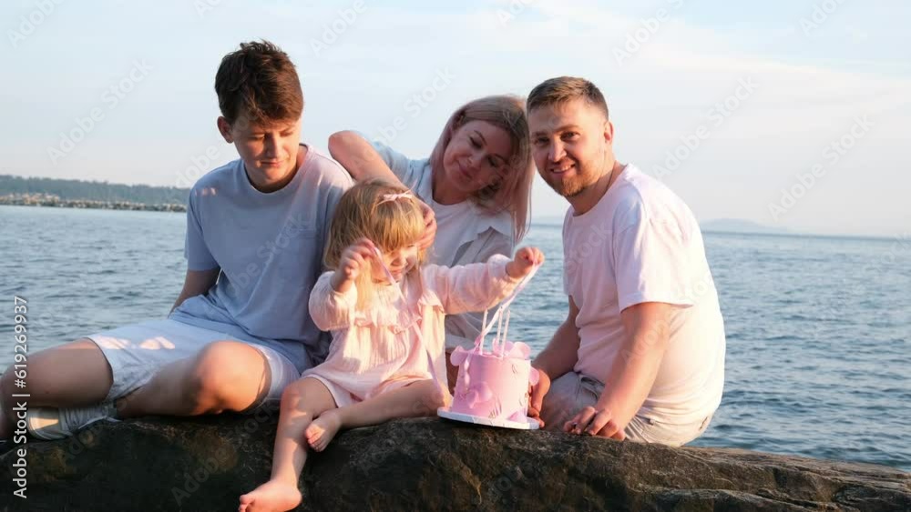 celebrate daughter's birthday 3 years in nature untie bow on cake ...