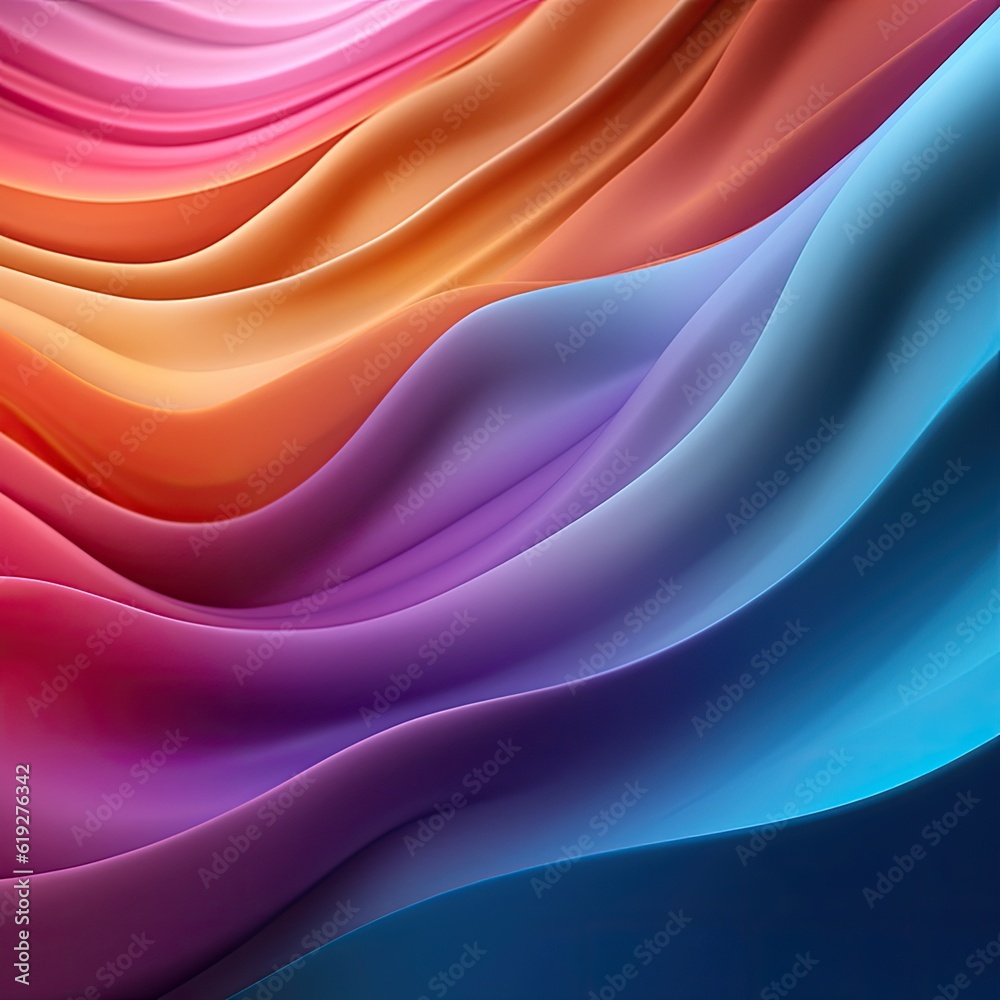 Gradient waves of different colors blending seamlessly evoking a sense ...