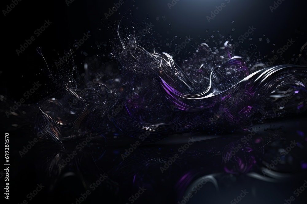 Abstract background Explosive liquid metal splash AI Stock Illustration ...