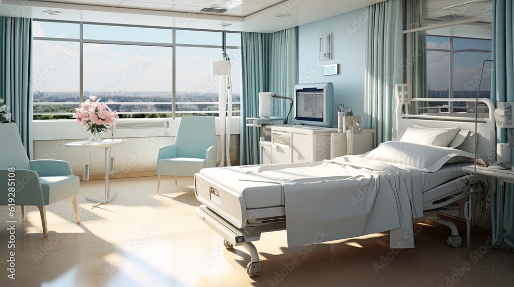 Hospital room with beds in a modern hospital.hospital room with ...