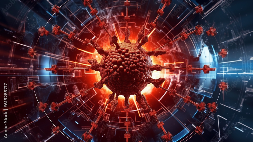 System hacked alert after cyber attack on computer network. compromised ...