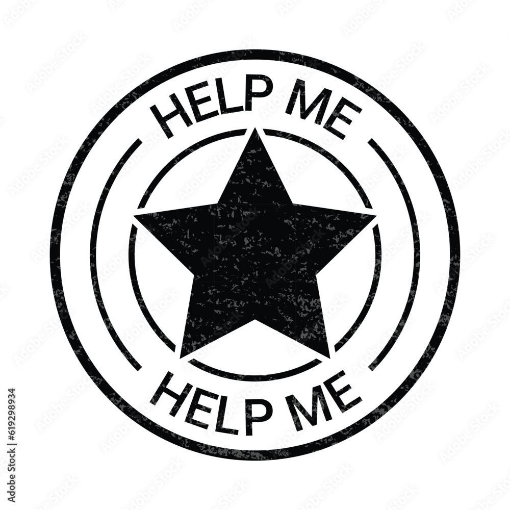 Help Me Icon, Helping Vector, Helping Hand Vector, Badge, Stamp, Rubber ...