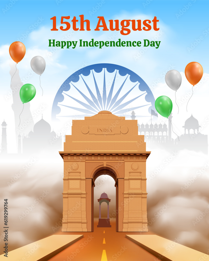 15th august happy india independence day social media post template ...