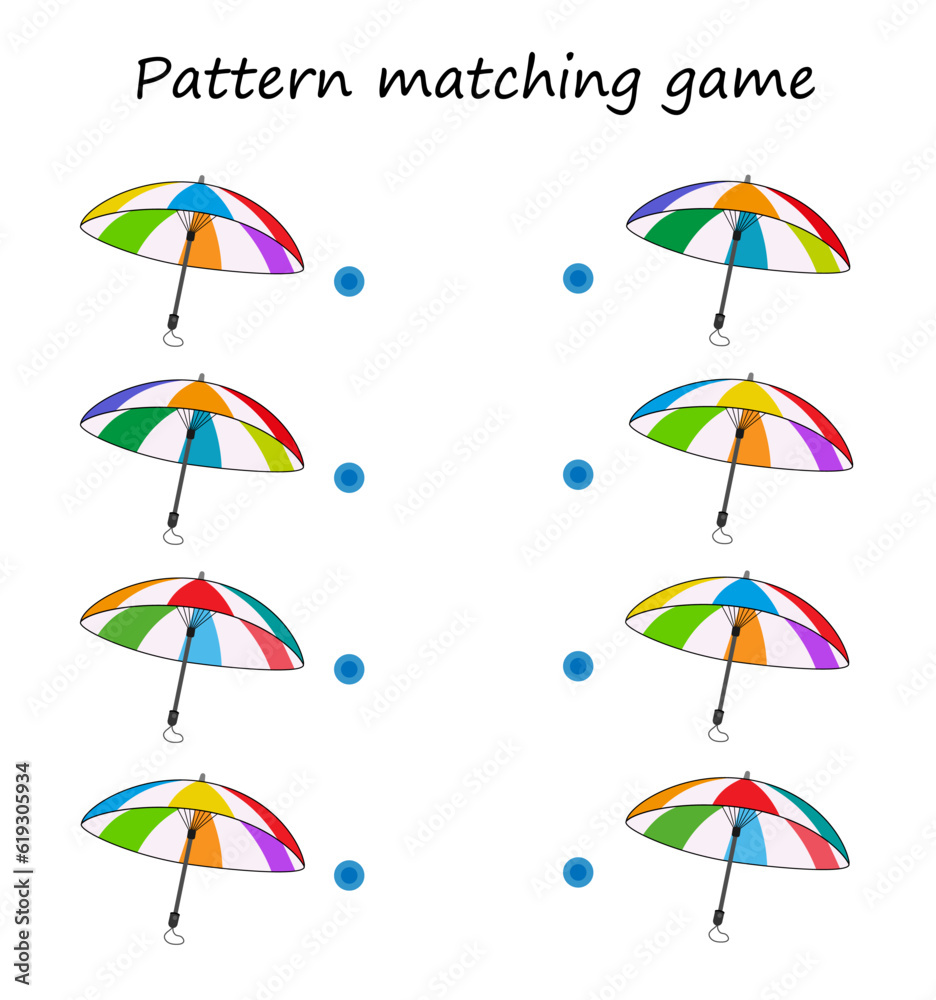 Pattern matching game. Task for the development of attention and logic ...