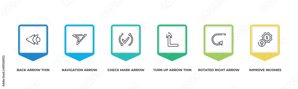 set of user interface outline icons with infographic template. thin line icons included ...