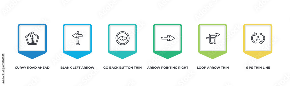 set of user interface outline icons with infographic template. thin line icons included blank ...