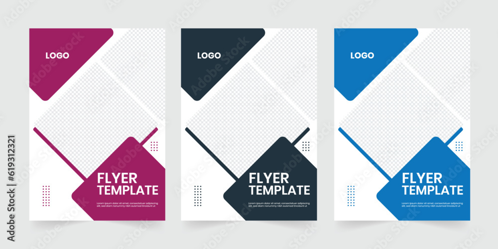 Business style flier and vertical folded a4 cover pamphlet layout ...