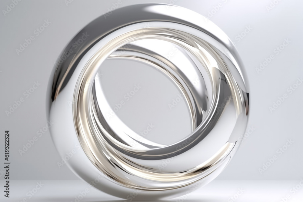 Silver circle with shadow isolated on smoke grey background. Shiny ...