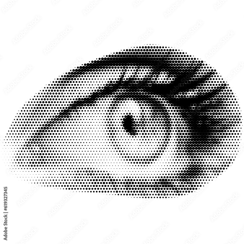 Retro halftone collage eye for use in mixed media designs. Dotted pop ...