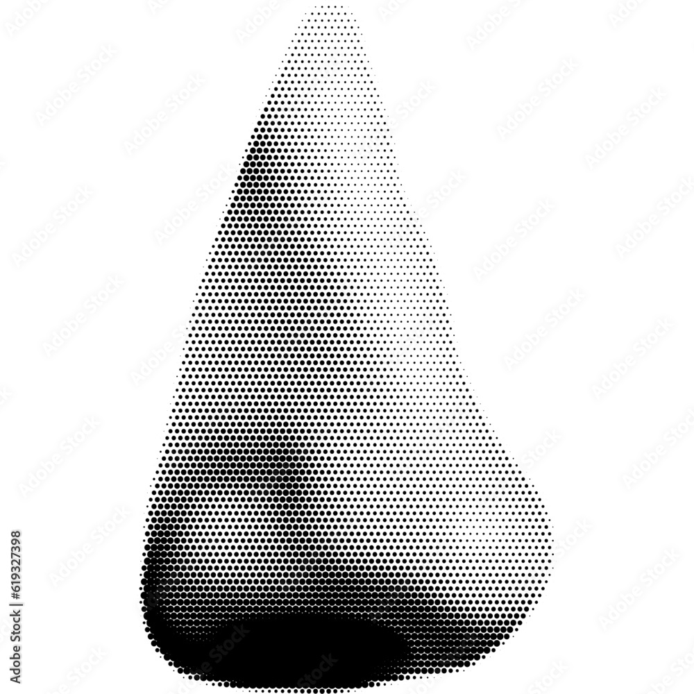 Retro halftone collage nose for use in mixed media designs. Dotted pop ...