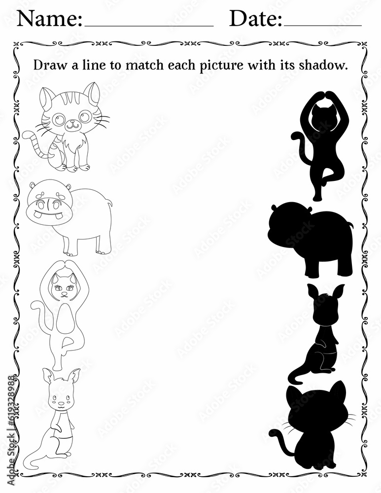 Printable Matching Activity sheet for Kids | Preschool Activity ...