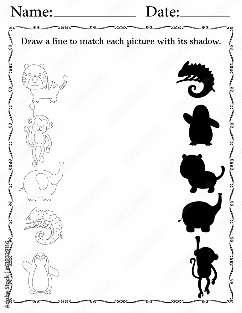 Matching Activity sheet for Kids | Matching Activity Worksheets for ...