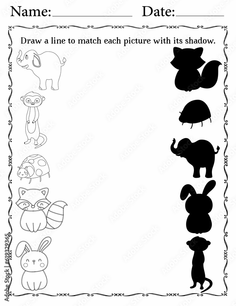 Matching Activity sheet for Kids | Matching Activity Worksheets for ...