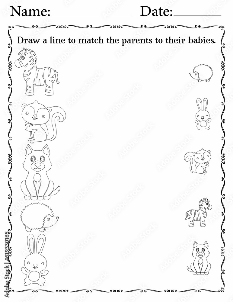 Printable Matching Activity Pages for Kids | Kindergarten Activity ...