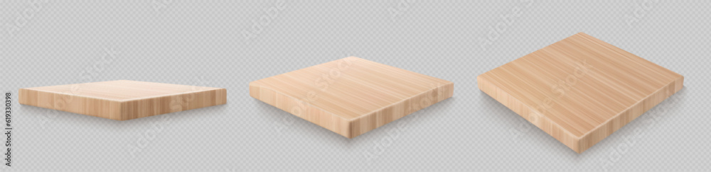 Realistic set of square wooden boards isolated on transparent ...