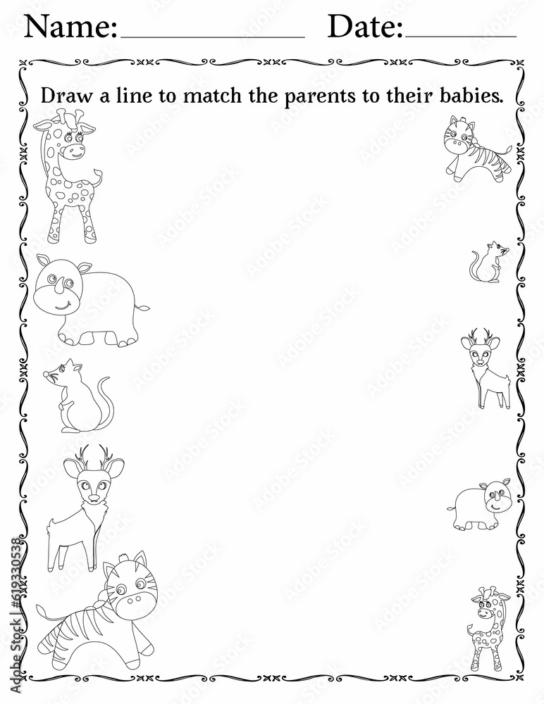 Matching Activity Pages for Kids | Matching Activity Worksheets for ...