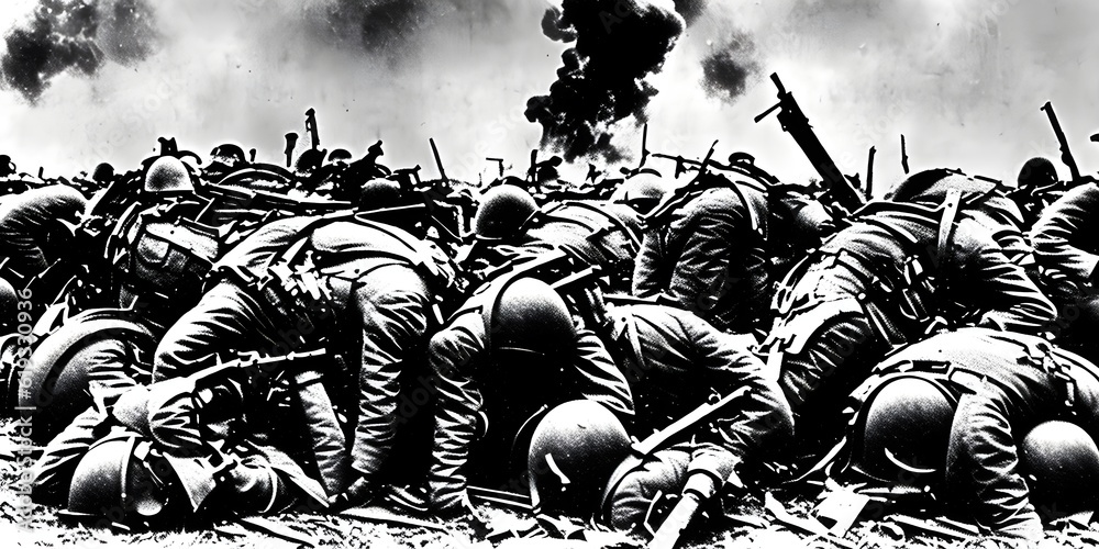 Horrors and Death of World War, Generative AI Illustration Stock ...