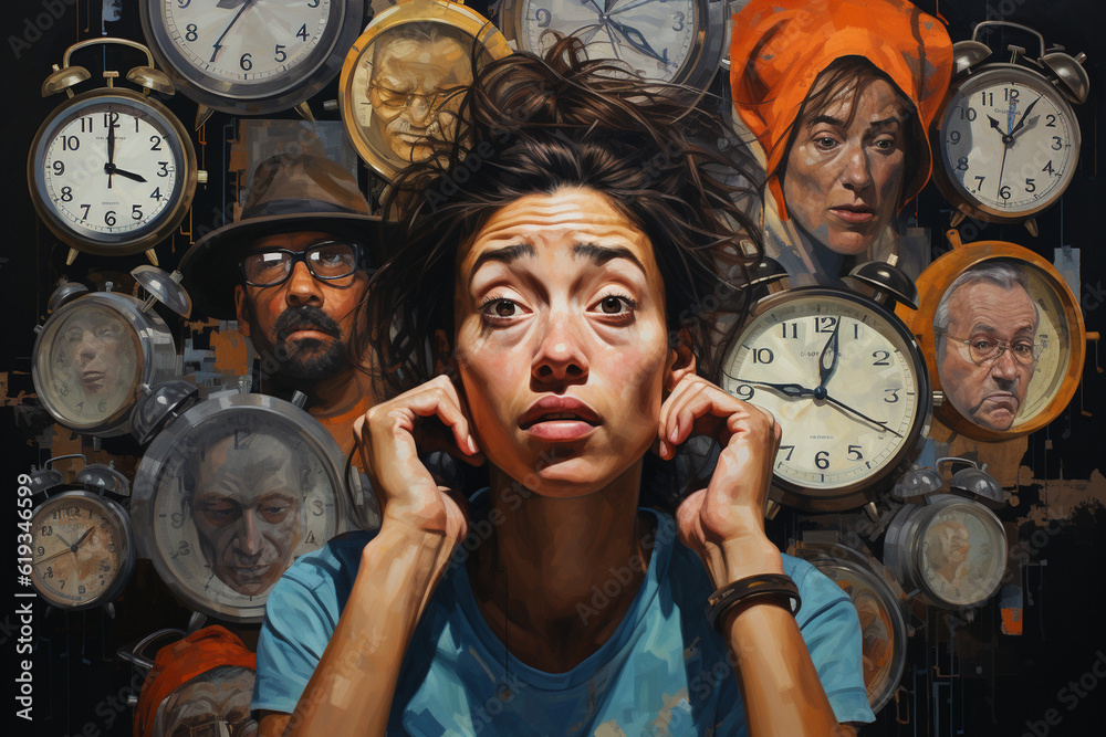the diverse faces and expressions of busy people, highlighting the range of emotions and ...
