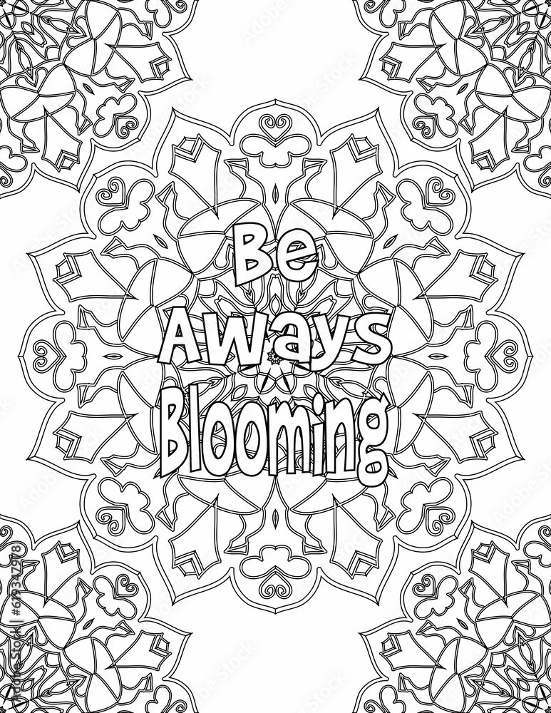Affirmation Coloring sheet, Mandala Coloring Pages for Personal Growth ...