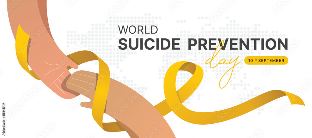 World Suicide prevention awareness day - Yellow ribbon awareness roll ...