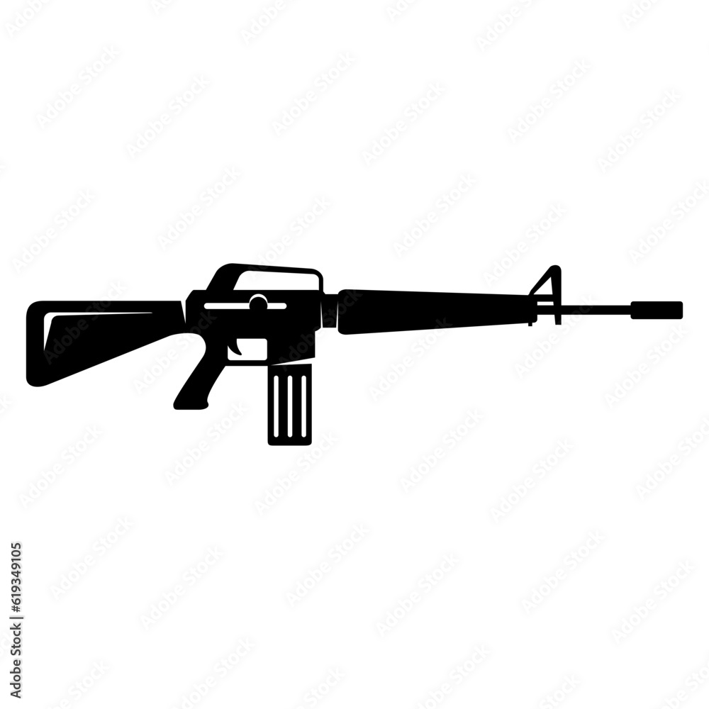M16 , weapon , gun Stock Vector | Adobe Stock