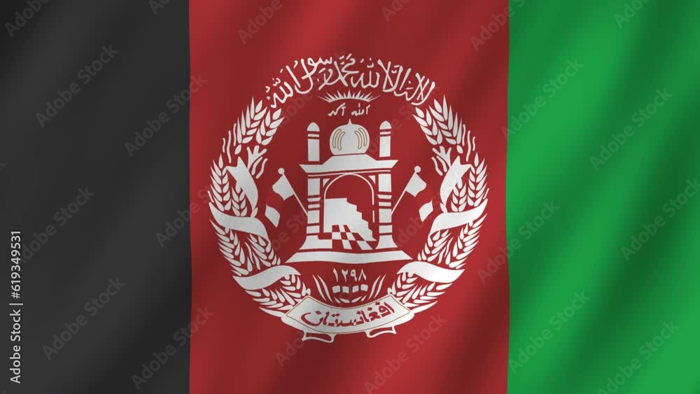 Flag of the Afghanistan waving animation. looping National Afghanistan ...